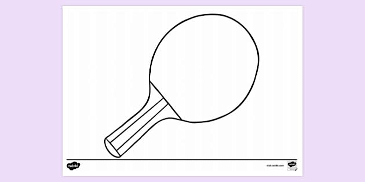 Ping Pong Bat Colouring Sheet | Colouring Sheets | Twinkl