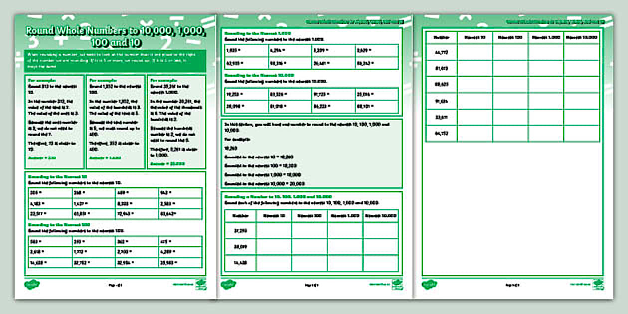 During Year 5 Operations: Round Whole Numbers to 10,000, 1,000, 100 and 10
