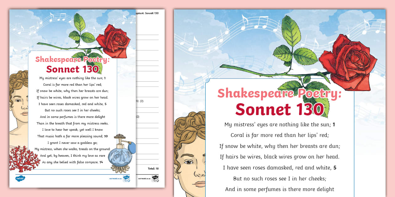 Shakespeare Poetry: Sonnet 130 (teacher made) - Twinkl
