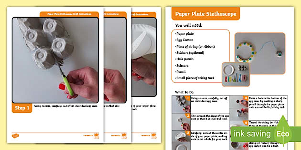 Paper Plate Stethoscope (teacher made) - Twinkl