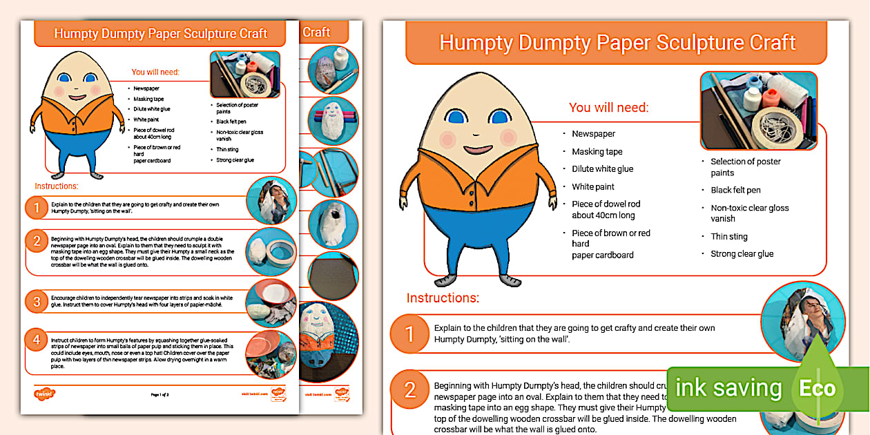 Humpty Dumpty Craft Activity | Primary Resources | Twinkl