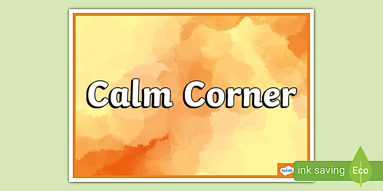 Orange Yellow Watercolour Calm Corner Display Poster