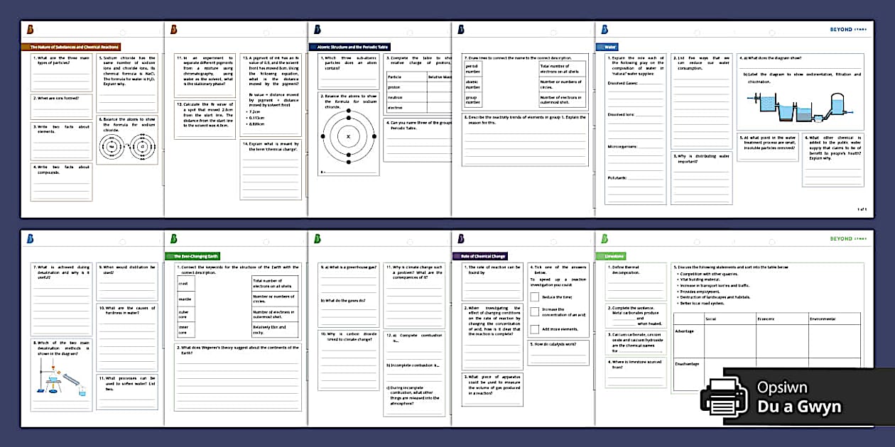 GCSE Chemistry Activity Mats - PS4 - Beyond Cymru - Twinkl