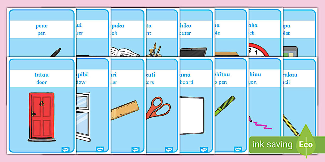 Classroom Equipment Labels Te Reo Māori Translation