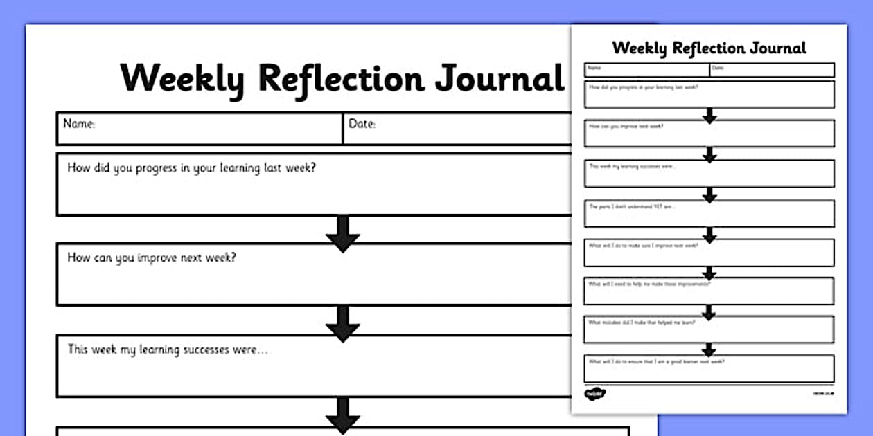 Editable Weekly Reflection Journal (Lehrer gemacht) - Twinkl