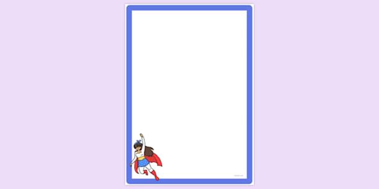 Simple Blank Superhero Page Border | Page Borders | Twinkl