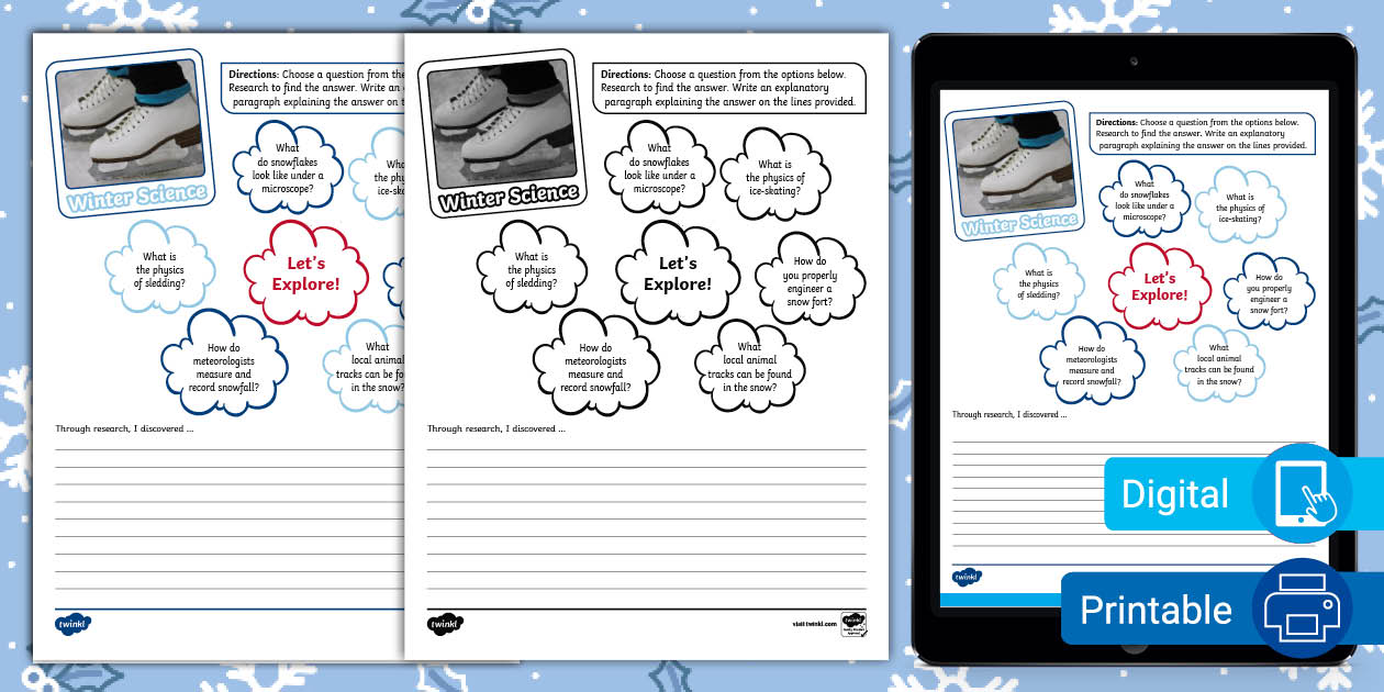 Sixth Grade Winter Science Research Writing Activity