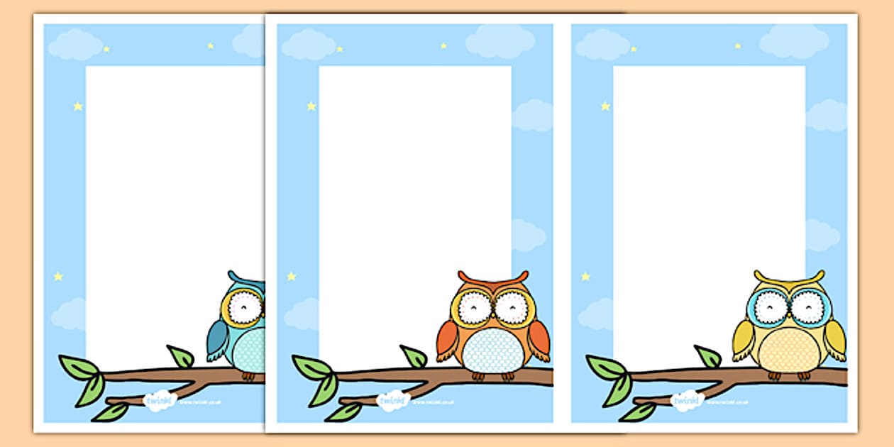 Black and White Cute Owl Themed Editable Notes - Twinkl