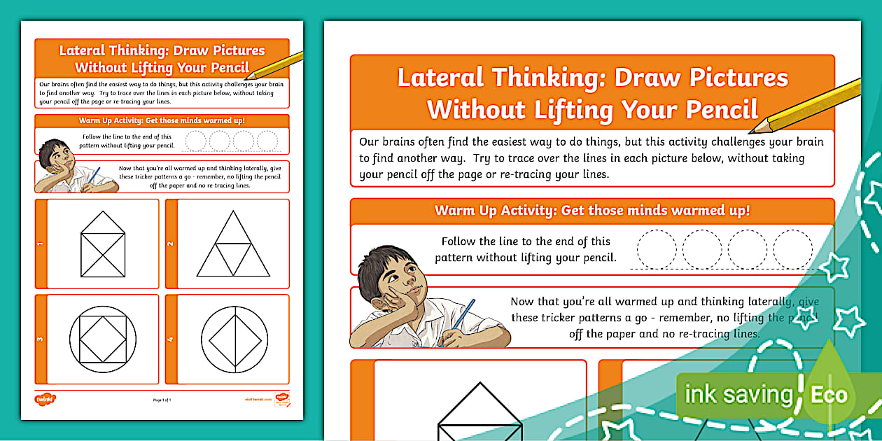 👉 Lateral Thinking: Draw Without Lifting Your Pencil