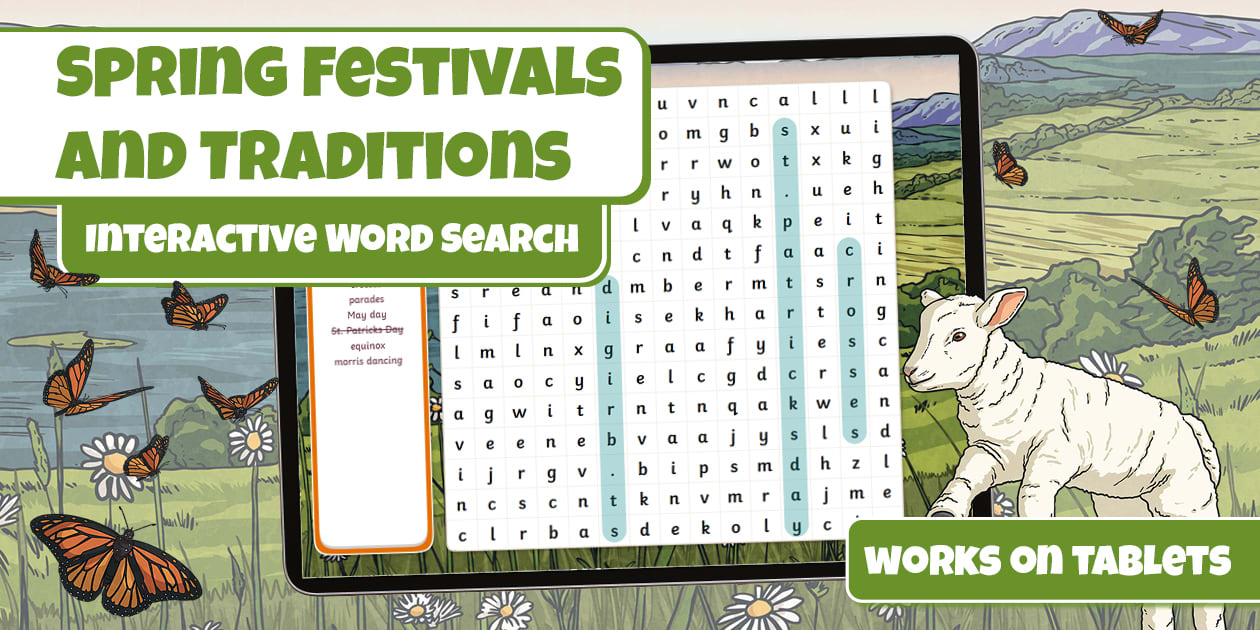 Spring Festivals and Traditions Interactive Word Search