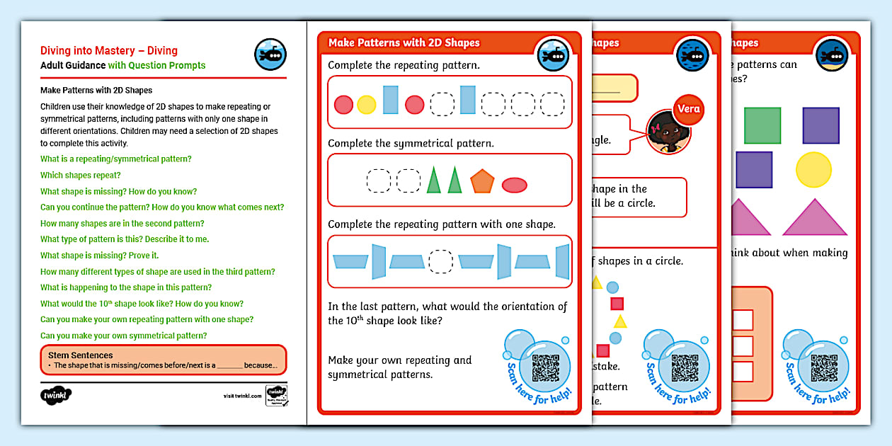👉 Year 2 DiM: Step 12a Make Patterns with 2D Shapes
