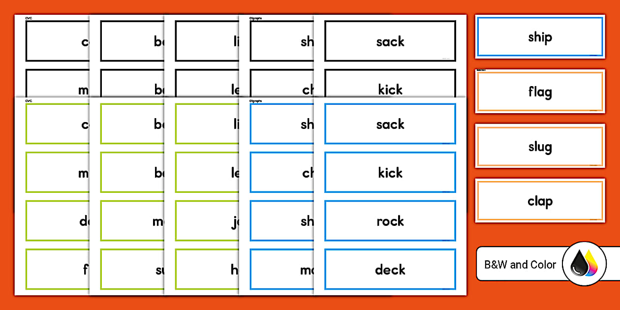 Closed Syllable Word Cards for 2nd-3rd Grade (teacher made)