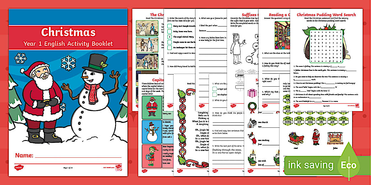 Christmas Activity Pack Printable Year 1 Primary Resource
