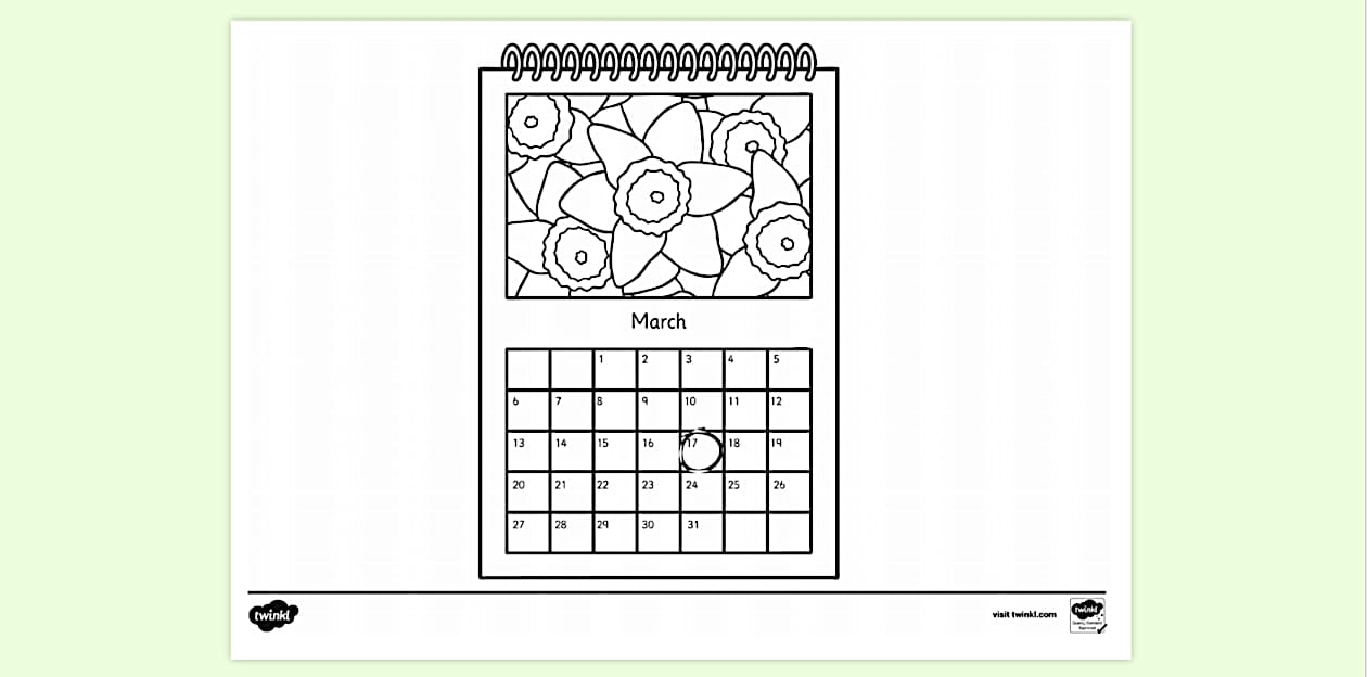 March Colouring Page | Colouring Sheets (teacher made)