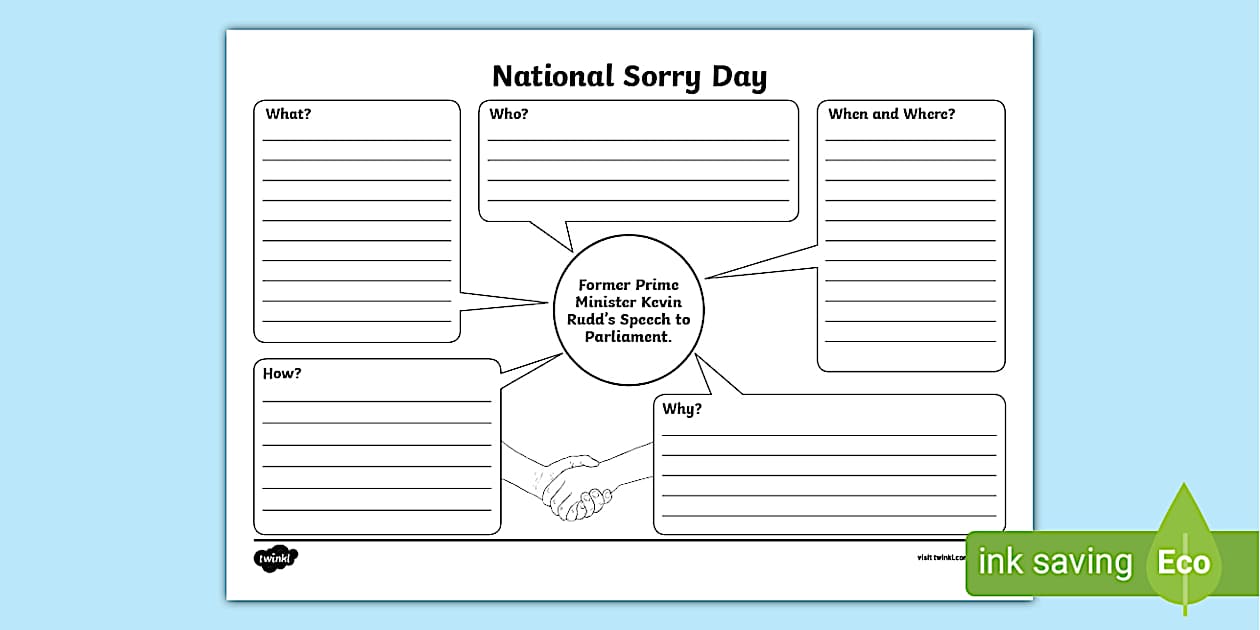 National Sorry Day Worksheet - F-2 Resources (teacher made)