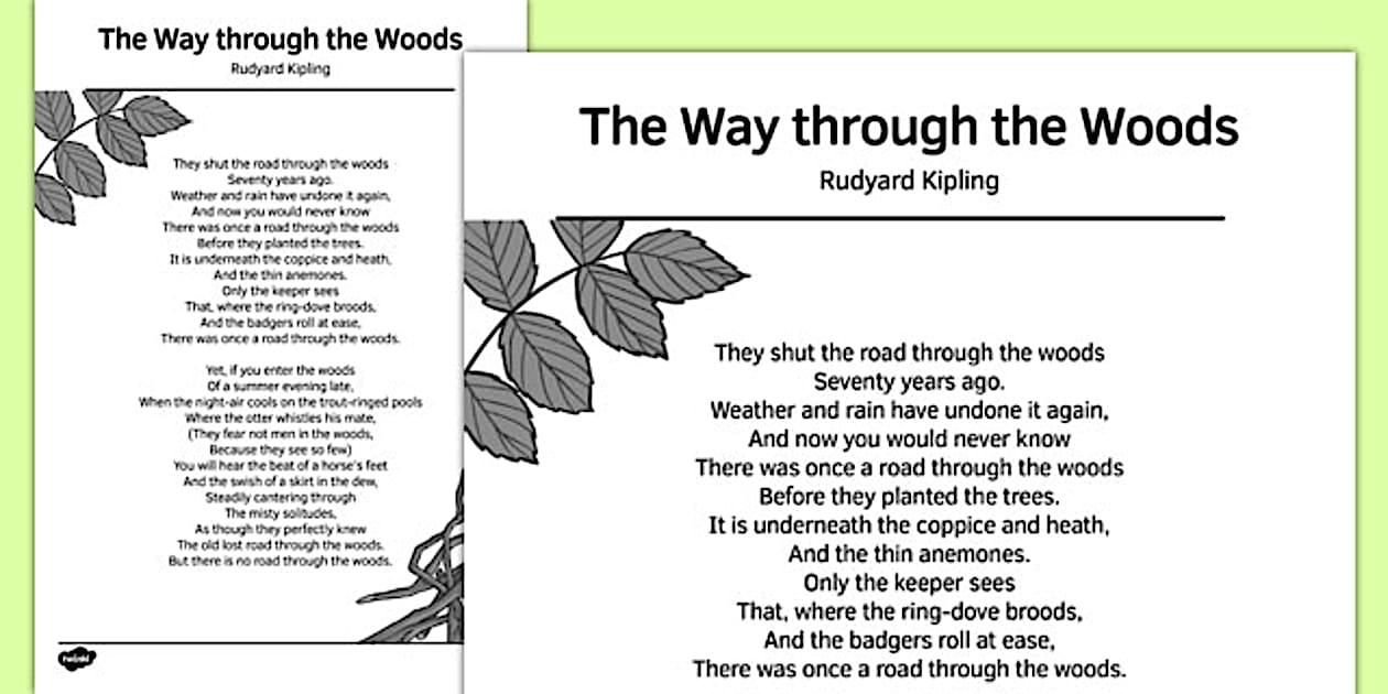 The Way Through the Woods Poem Handout | Rudyard Kipling