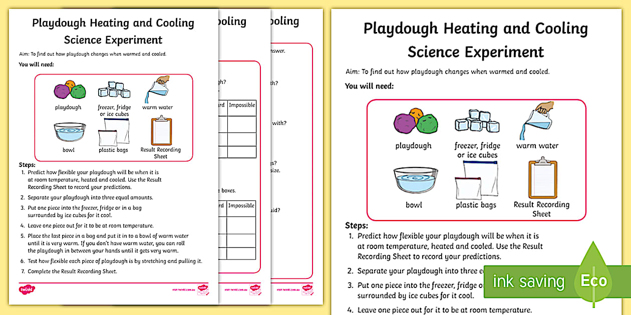 TAS Modelling Dough Heating and Cooling Experiment - Twinkl