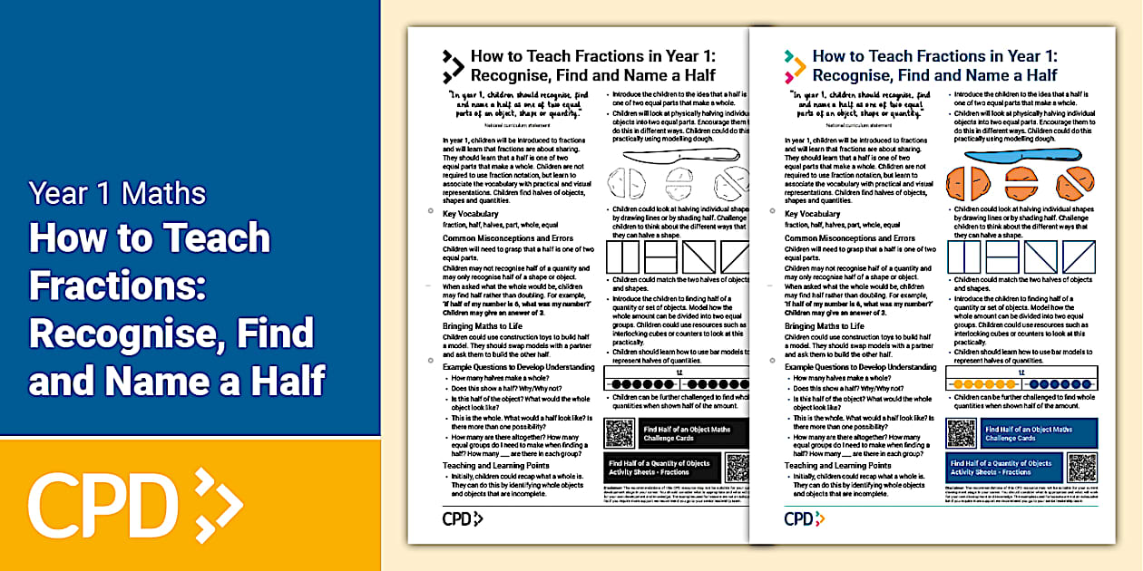 How To Teach Fractions In Year 1 Recognise Find And Name A Half