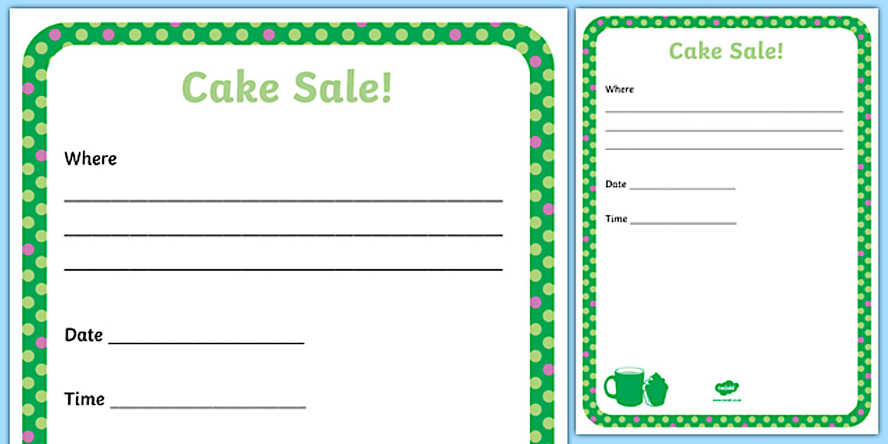 Make-Your-Own Cake Sale Poster Template | Resources | Twinkl