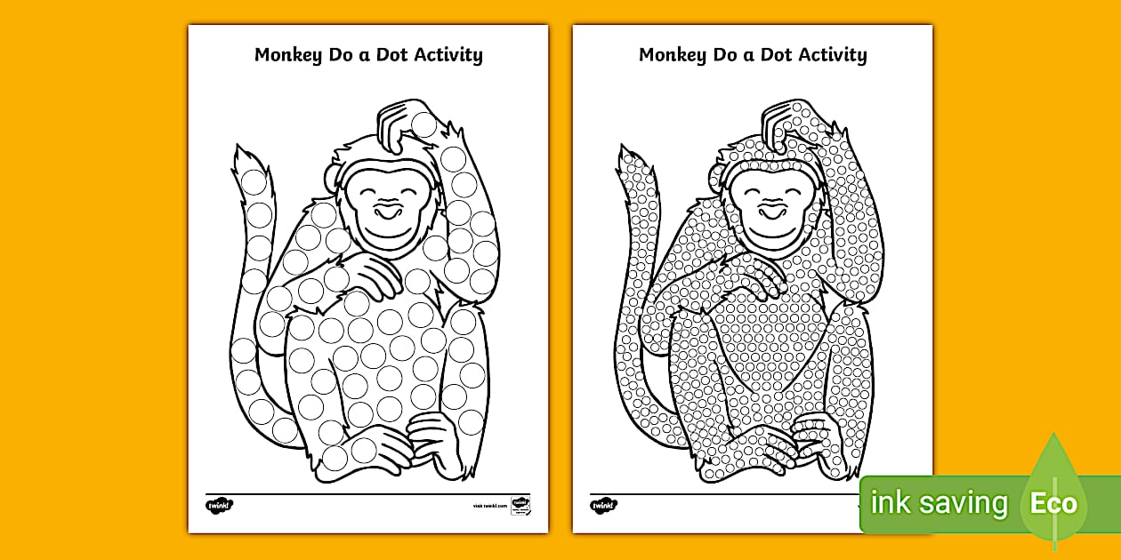 A Marvellous Monkey Do-a-Dot Activity | Twinkl | KS1