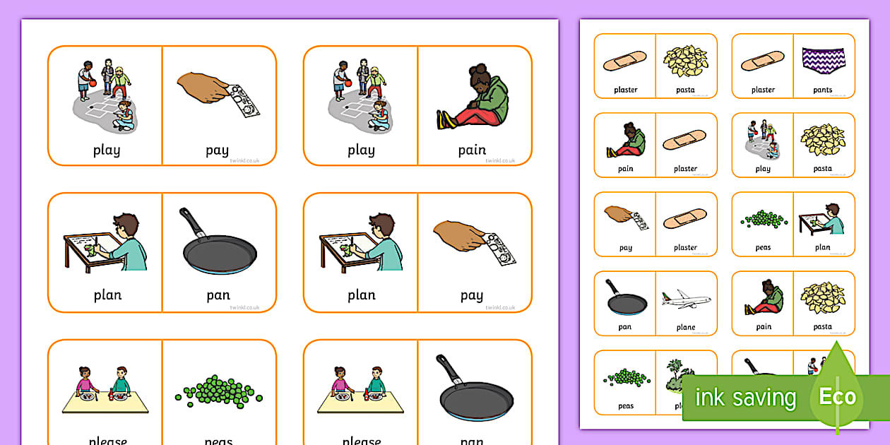 Black and White 'pl' and 'p' Near Minimal Pair Dominoes