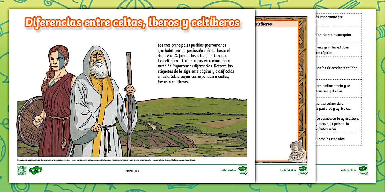 Ficha de actividad: Diferencias entre celtas, iberos y celtíberos
