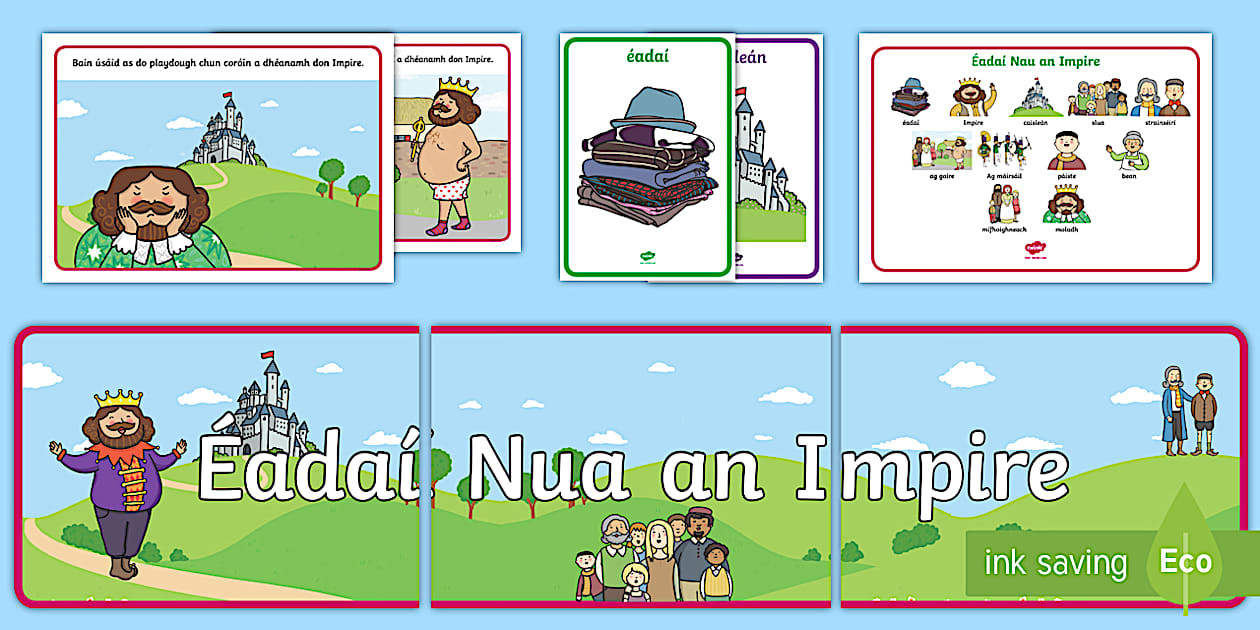 The Emperor's New Clothes Resource Pack Gaeilge - Twinkl