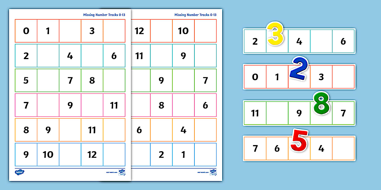 👉 Missing Number Tracks 0 to 13 | Twinkl - Twinkl