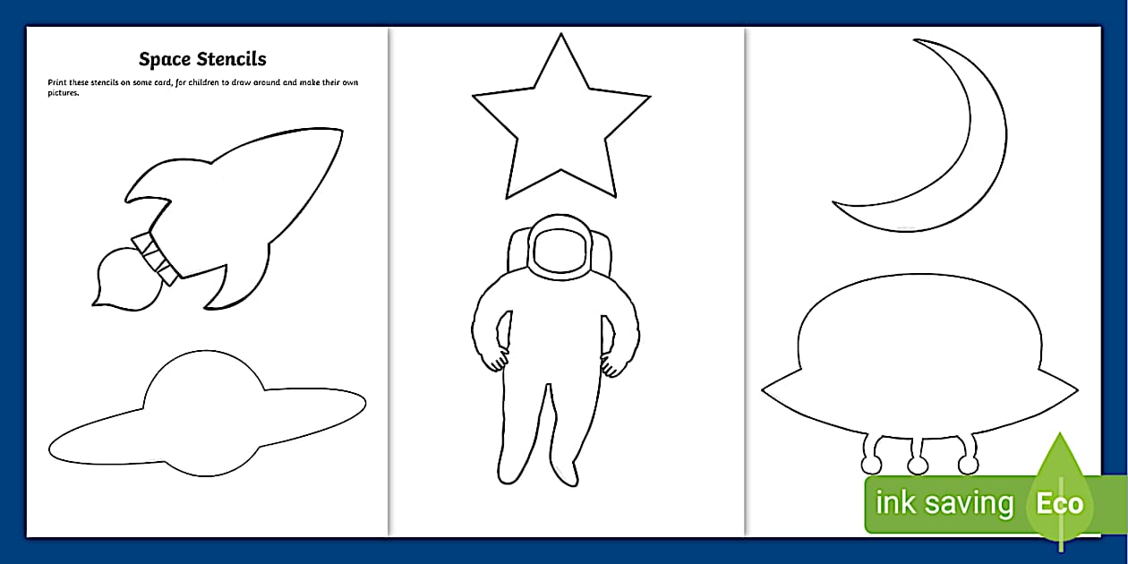 Space Stencils Activity | Twinkl | Outer Space Printables