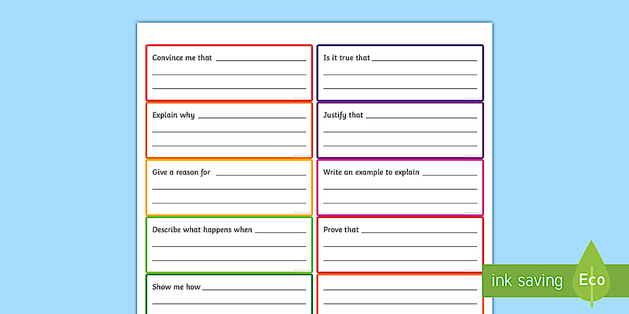 Editable Maths Mastery Question Stickers - Twinkl