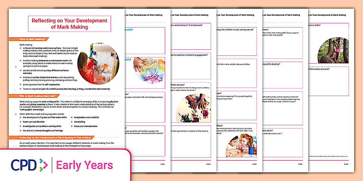 Reflecting on Mark Making Development (Handout) - Twinkl