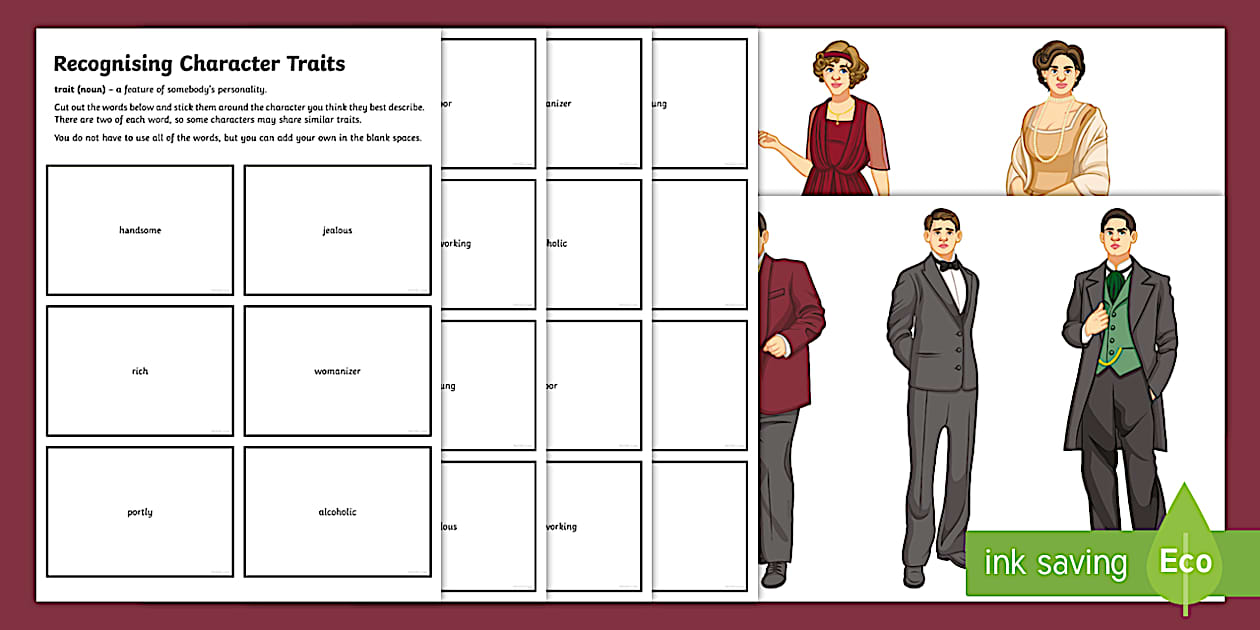 GCSE An Inspector Calls: Recognising Character Traits Worksheet / Worksheet