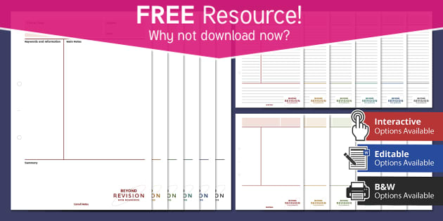 FREE! - Cornell Notes Template (teacher made)