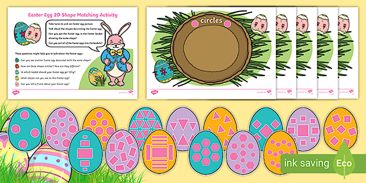 👉 Easter Egg 2D Shape Matching Activity (teacher made)