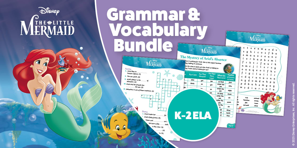 The Little Mermaid: Grammar & Vocabulary Activity Pack
