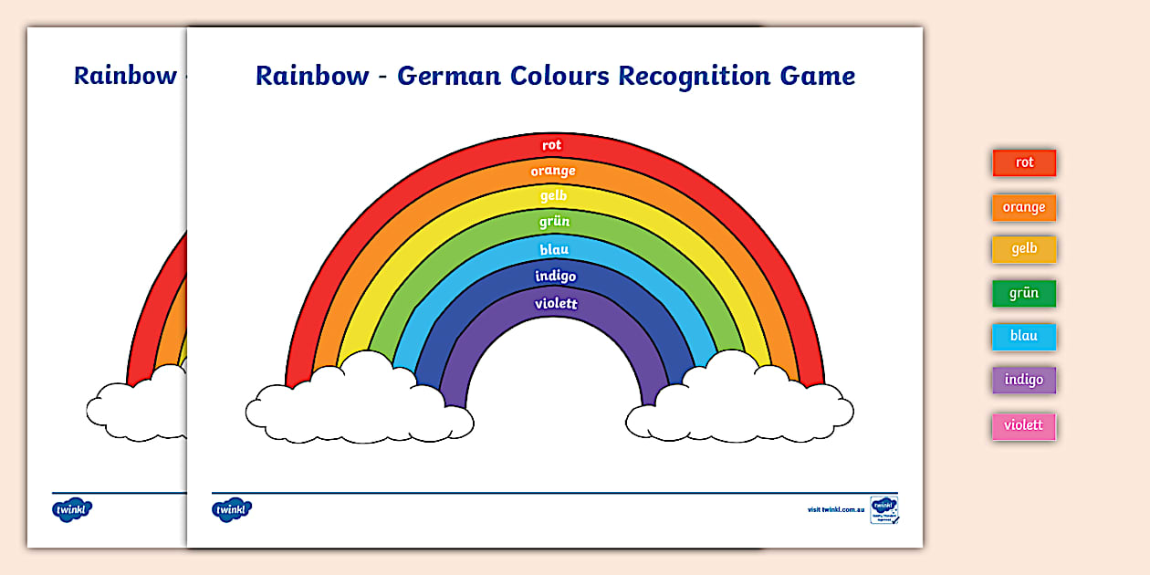 Rainbow - German Colours Recognition Game - Twinkl