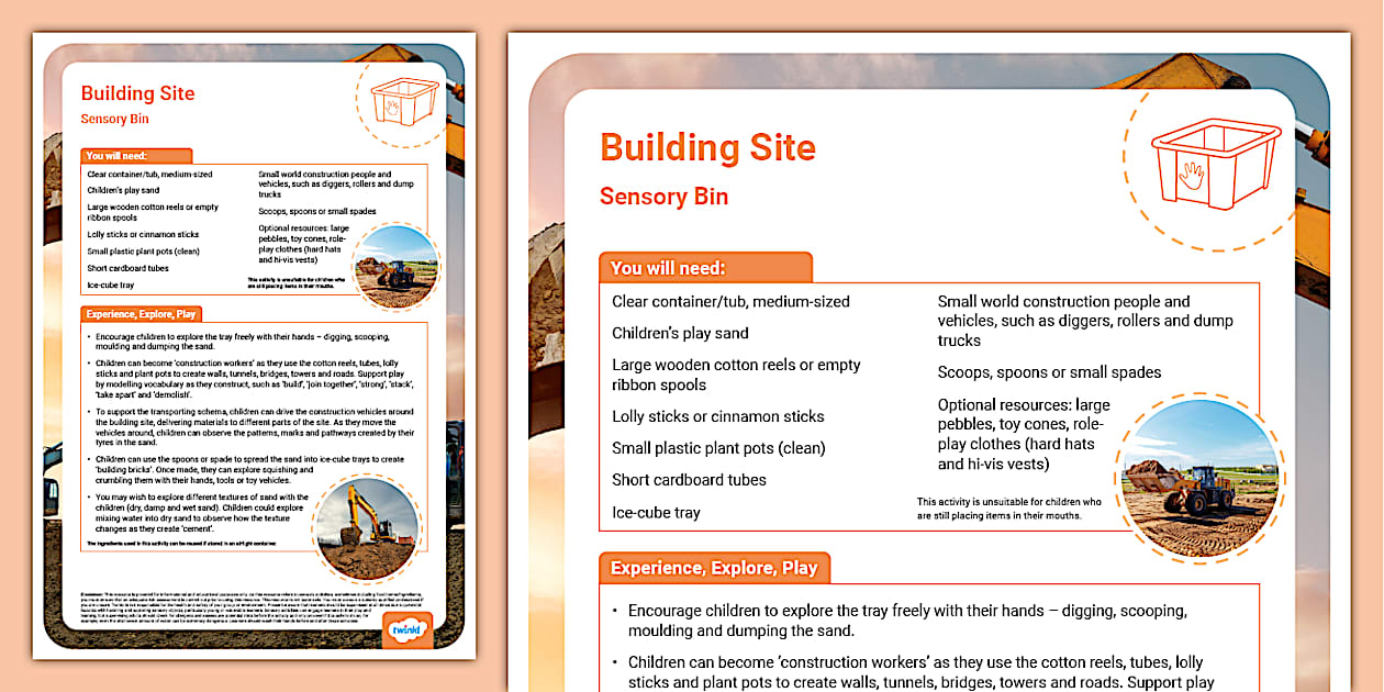 Building Site Sensory Bin | Construction Site | Toddlers