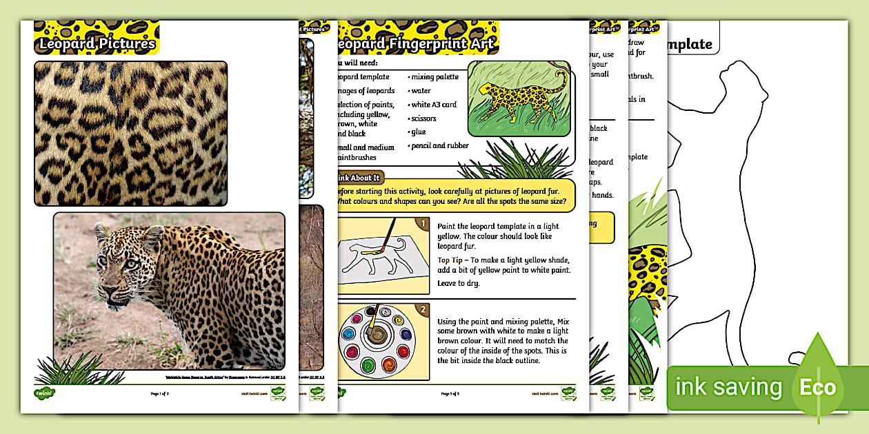 KS1 Fingerprint Leopard Art Activity - Twinkl