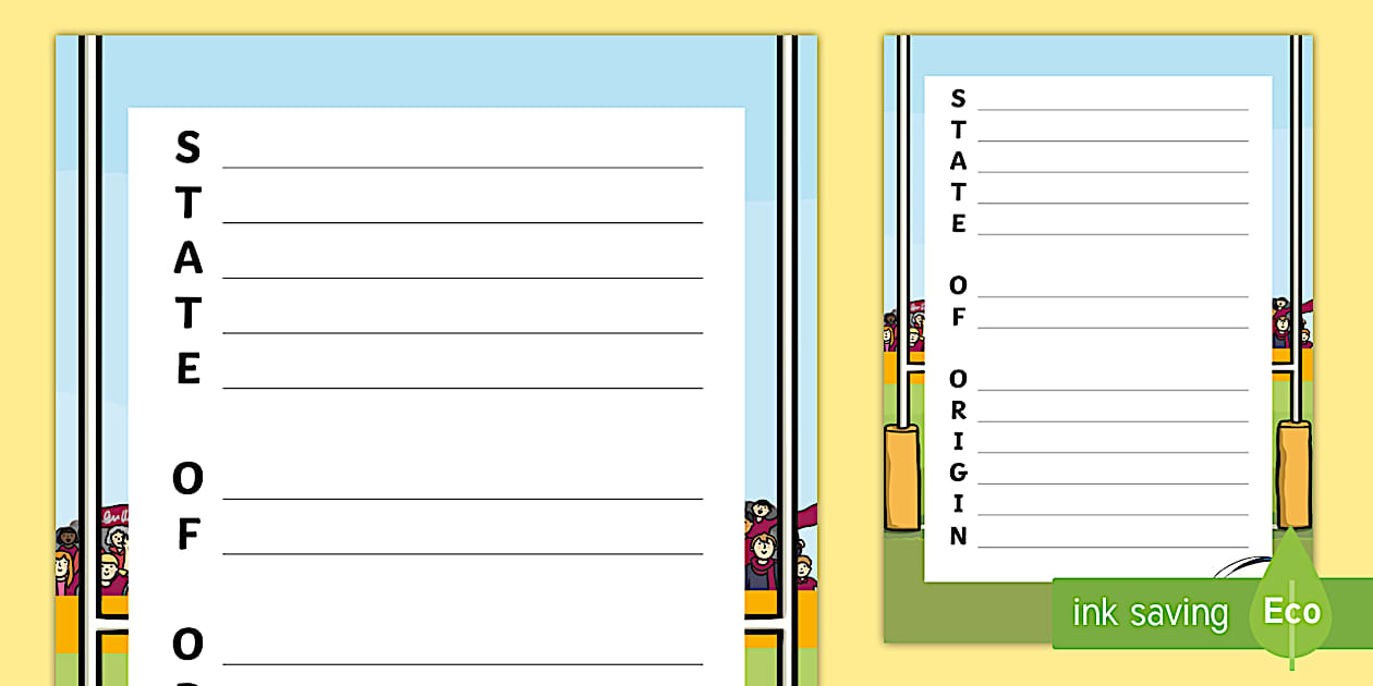 NSW State of Origin Acrostic Poem (teacher made) - Twinkl