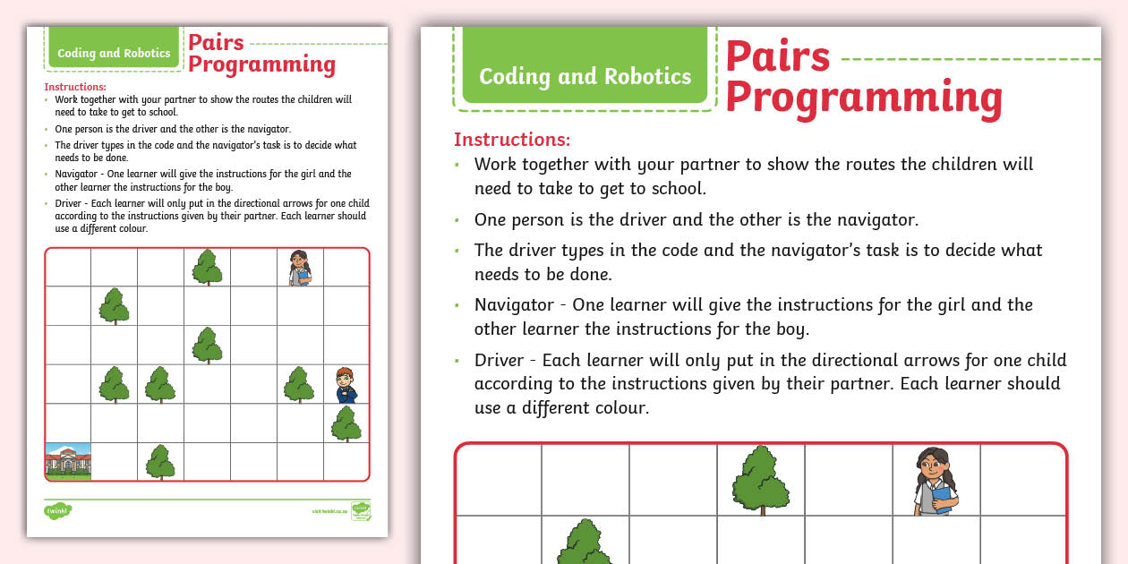 Robotics and Coding - Pairs Programming - Off to School