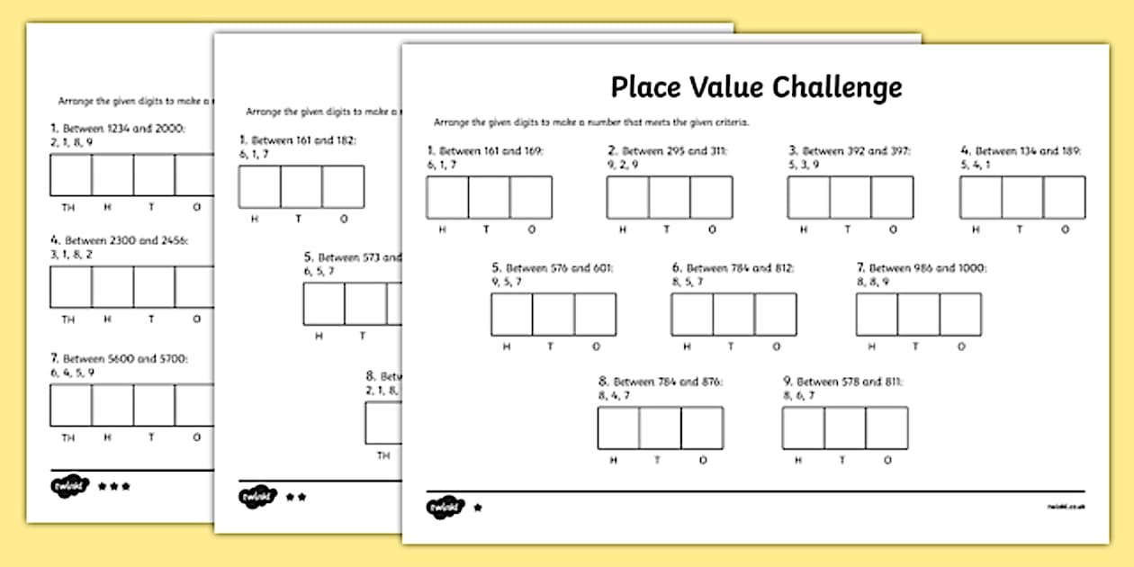 Place Value Challenge Worksheet / Worksheet (teacher made)