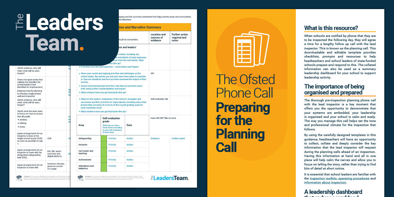 Ofsted Planning Phone Call Templates