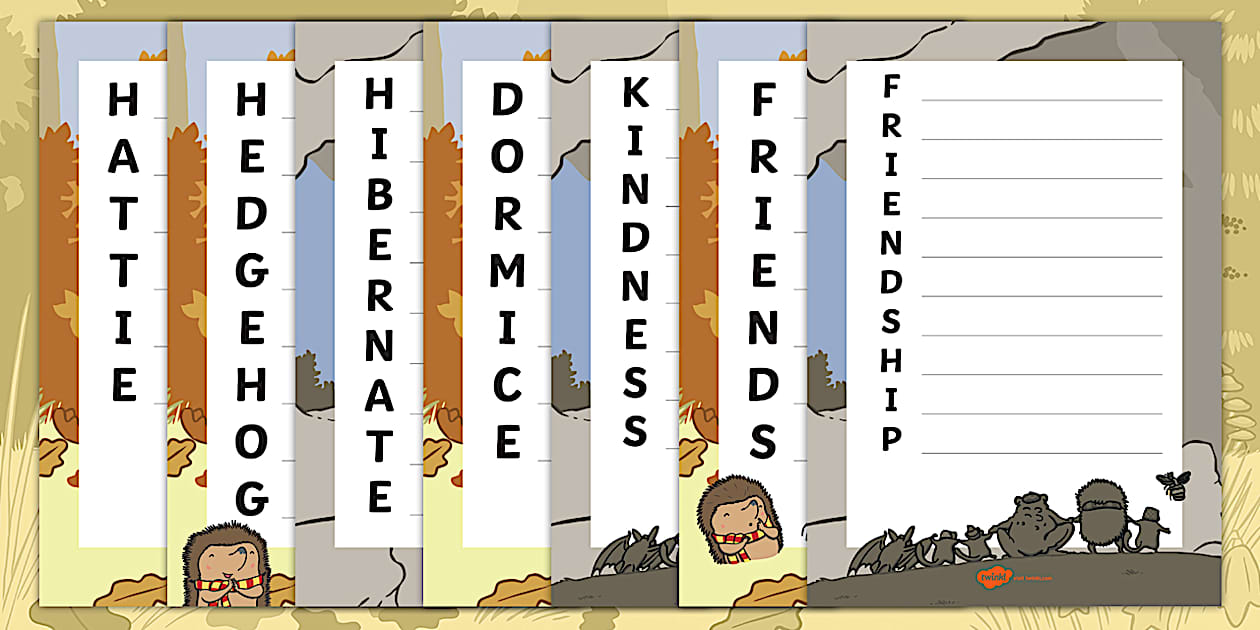 Don't Hog the Hedge! Hedgehog Acrostic Poem Worksheets