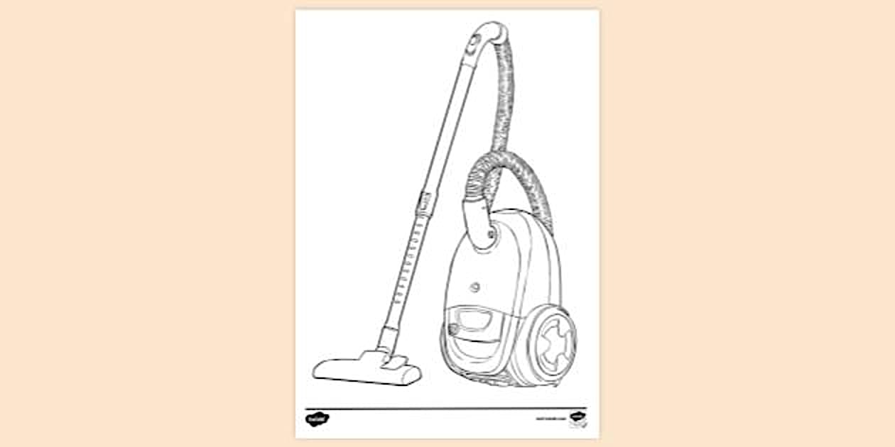Vacuum Cleaner Colouring Sheet | Colouring Sheets - Twinkl