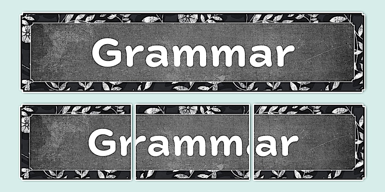 Chalkboard-Themed Grammar Display Banner (teacher made)