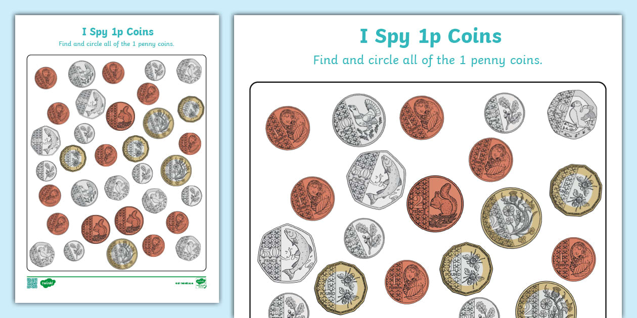 👉 I Spy Coins Activity Sheet Pack (teacher made) - Twinkl