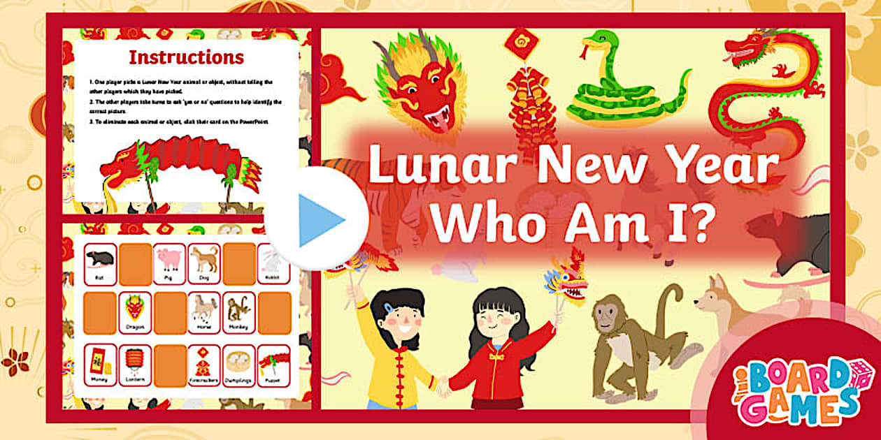 Lunar New Year Who Am I? PowerPoint Game - Twinkl
