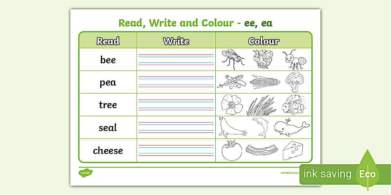 Read, Write and Colour (teacher made) - Twinkl