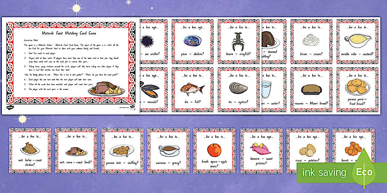 Matariki Feast Card Game | Māori Card Games | NZ