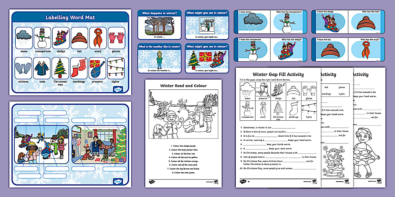 EAL Winter Scaffolding Pack - Younger Learners - Twinkl
